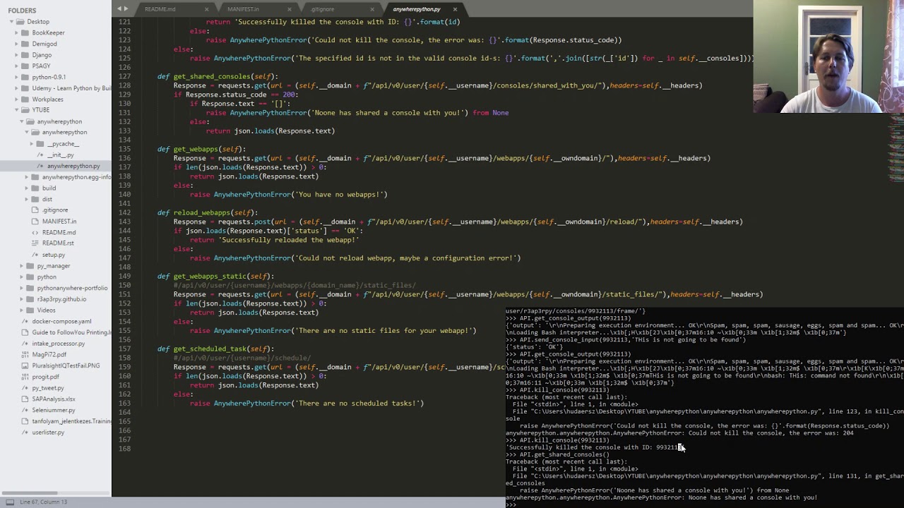 Python - Anywhere python, a module for interacting with PythonAnywhere API