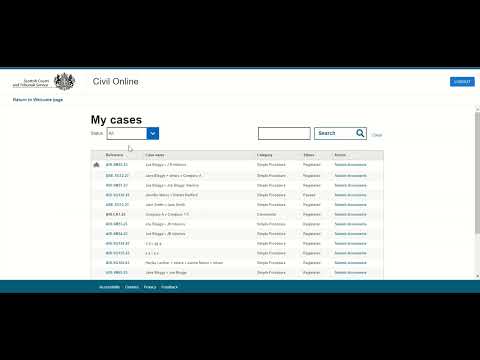 Case tracking and submission of documents