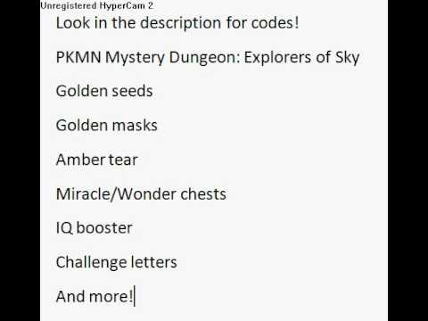 Pokémon Mystery Dungeon : Explorers of Sky (U.S version) Wonder Mail S codes & generator!