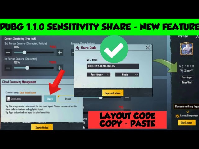 BGMI: How to share layout and sensitivity settings using codes