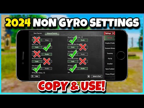 PUBG MOBILE 2024 NON GYRO SETTINGS🔥BEST SETTINGS COPY & USE✔️