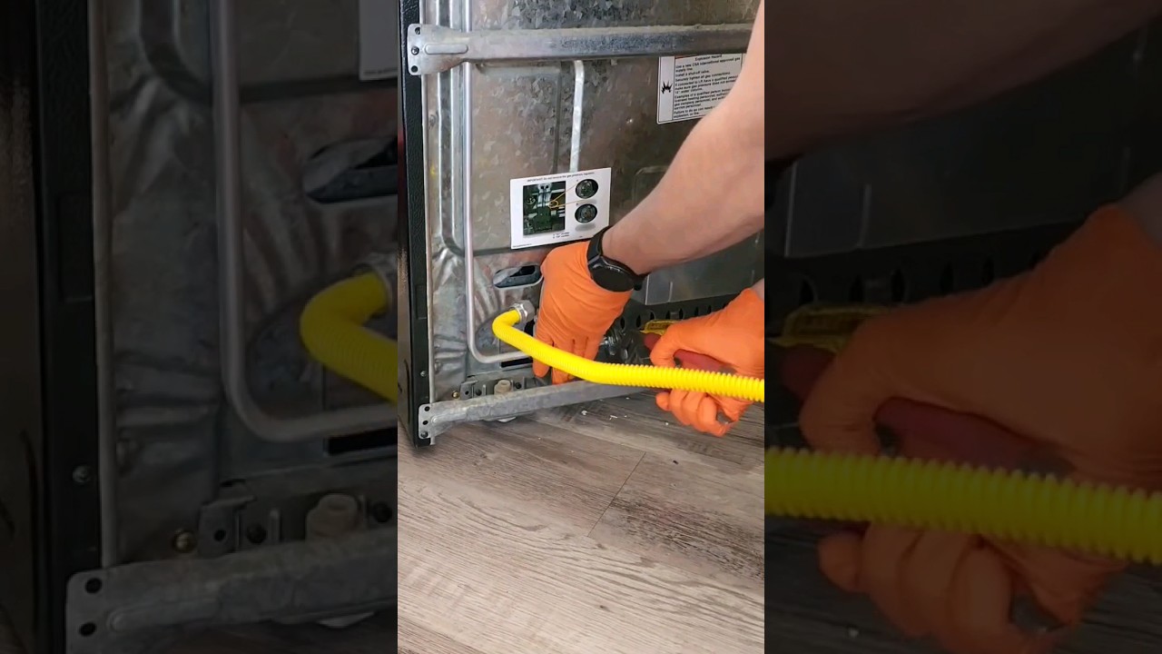 Connecting gas to a stove #plumbingrepair #homerepair #plumber