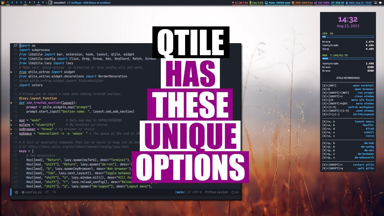 Some Interesting Built in Features in Qtile