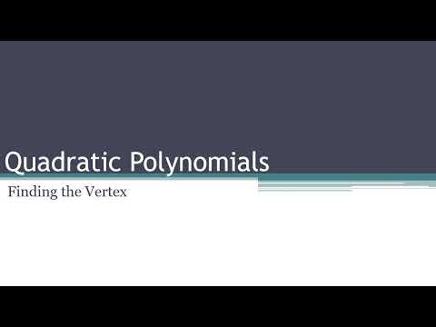 Finding the Vertex