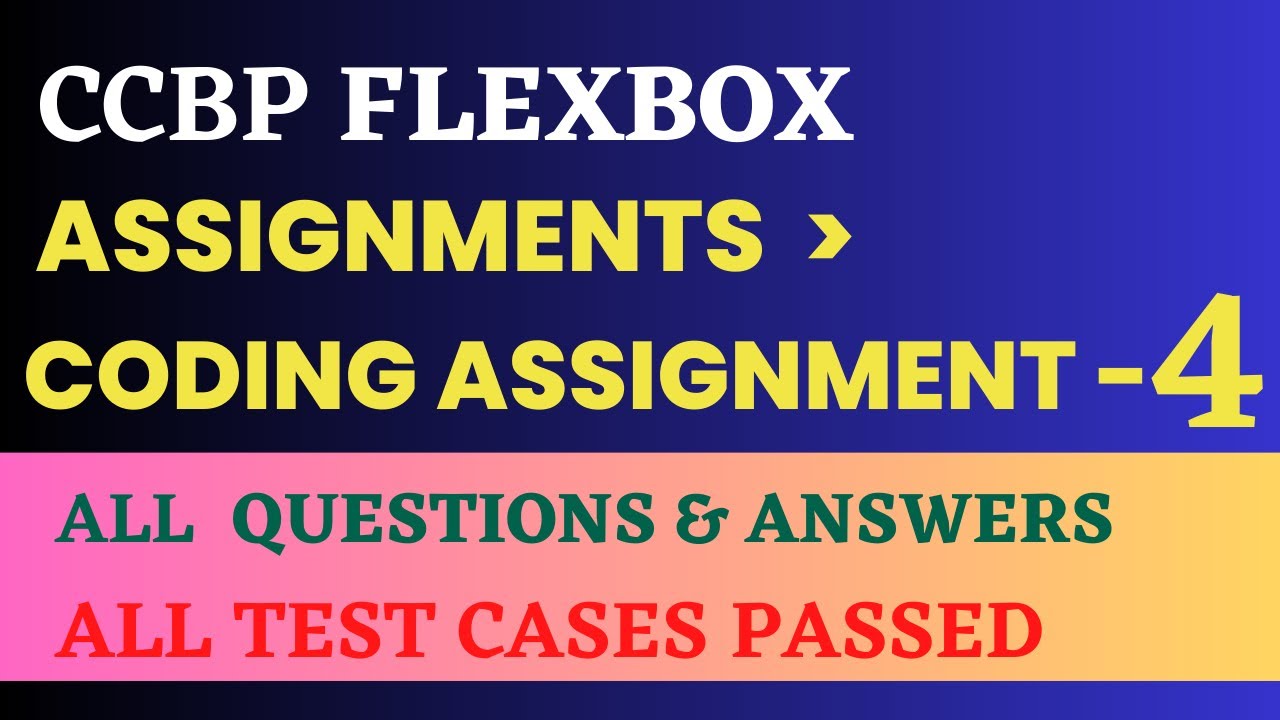 Assignments | Coding Assignment 4 | FLEXBOX | NxtWave | CCBP 4.0