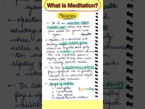 What is Mediation? Meaning of mediation notes Lawvita