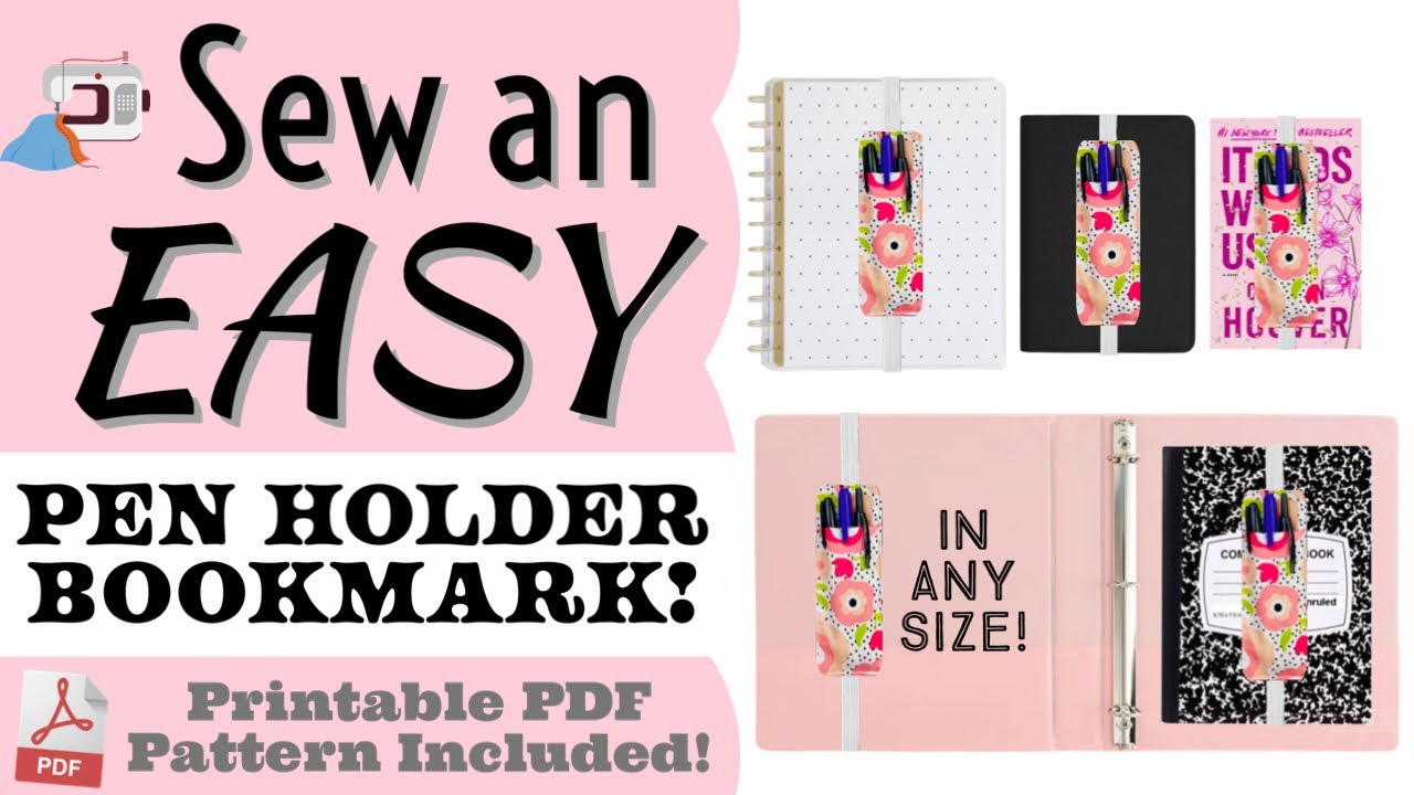 How to Sew a Pen or Pencil Bookmark Holder for ANY Notebook, Binder, Planner or Journal in 10 Min!