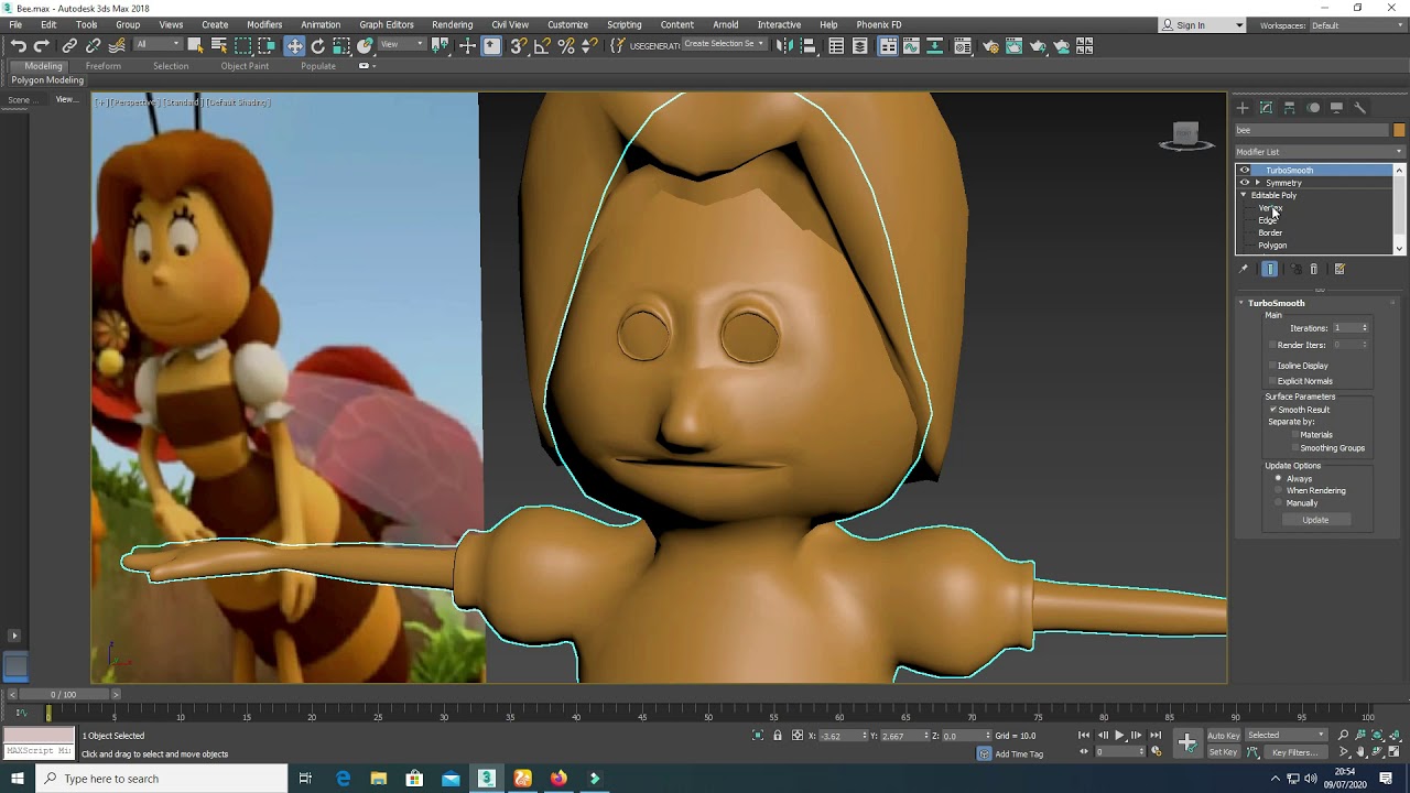 3. Cartoon Bee modeling tutorial finish part