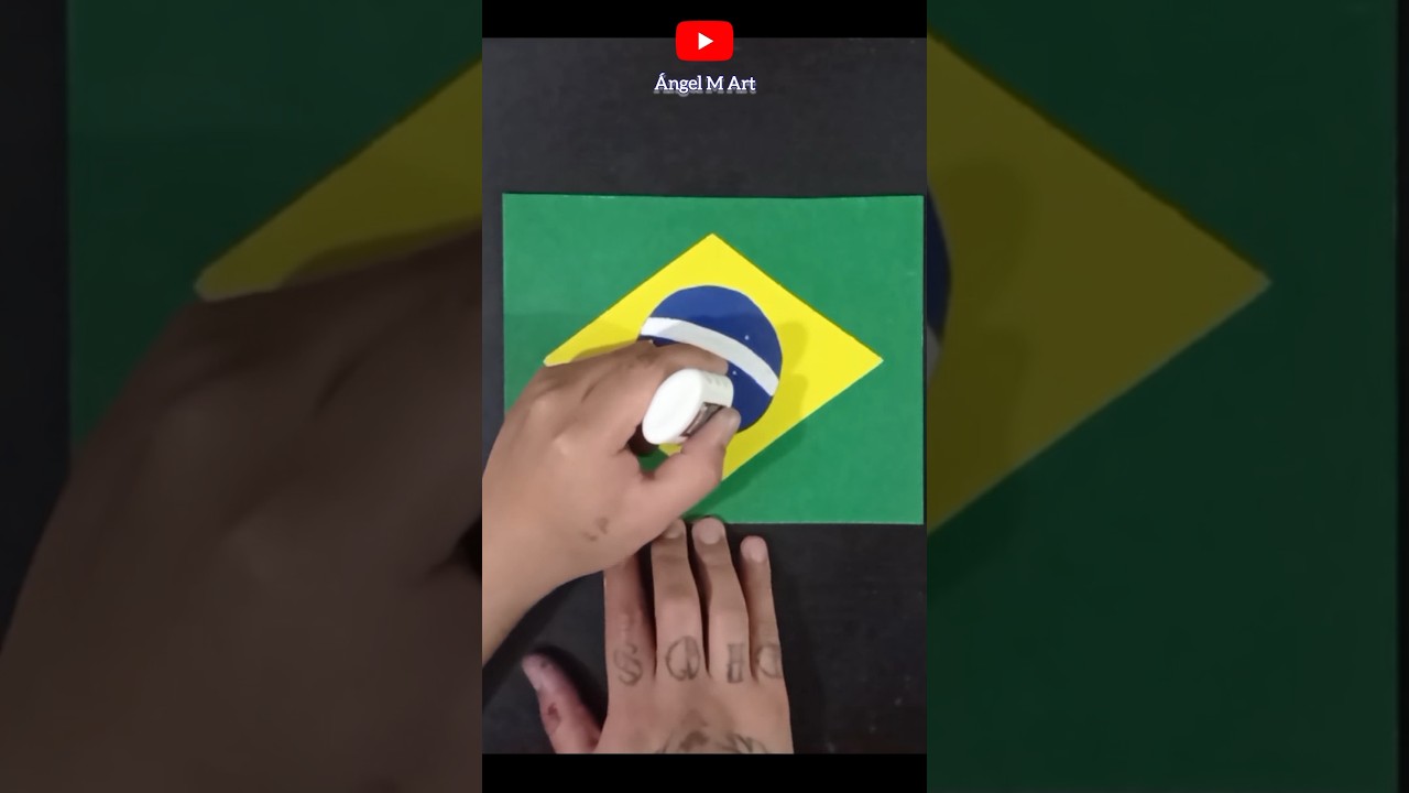 Pintando la bandera de Brasil 🇧🇷 #shorts #painting #brasil