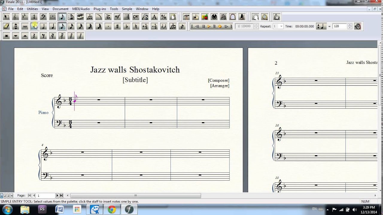 How to use Finale music program