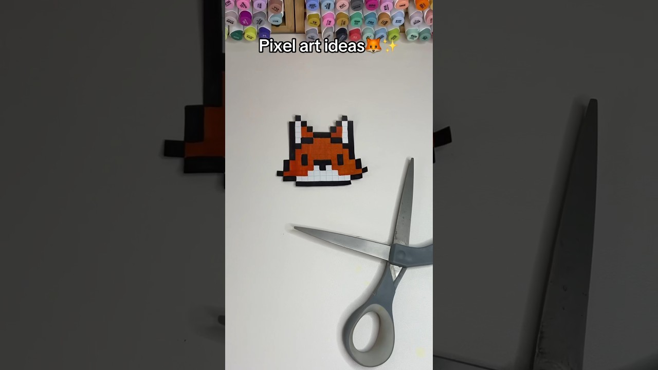 🦊Fox Pixel art ideas! #pixel #pixelart #pixelartideas #art #roomdecor #cute #fox #fypツ #drawing