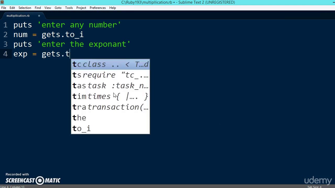 102 Learn python and ruby programming:- Exponent value example