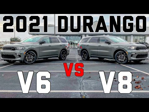2021 Dodge Durango R/T BlackTop V8 HEMI vs 2021 Dodge Durango G/T BlackTop V6 - New UCONNECT SCREEN