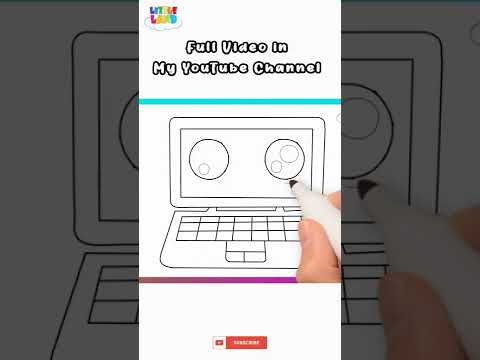 How to Draw Laptop STEP BY STEP - VERY EASY |  Laptop |Computer|Drawing Colouring FOR KIDS #shorts
