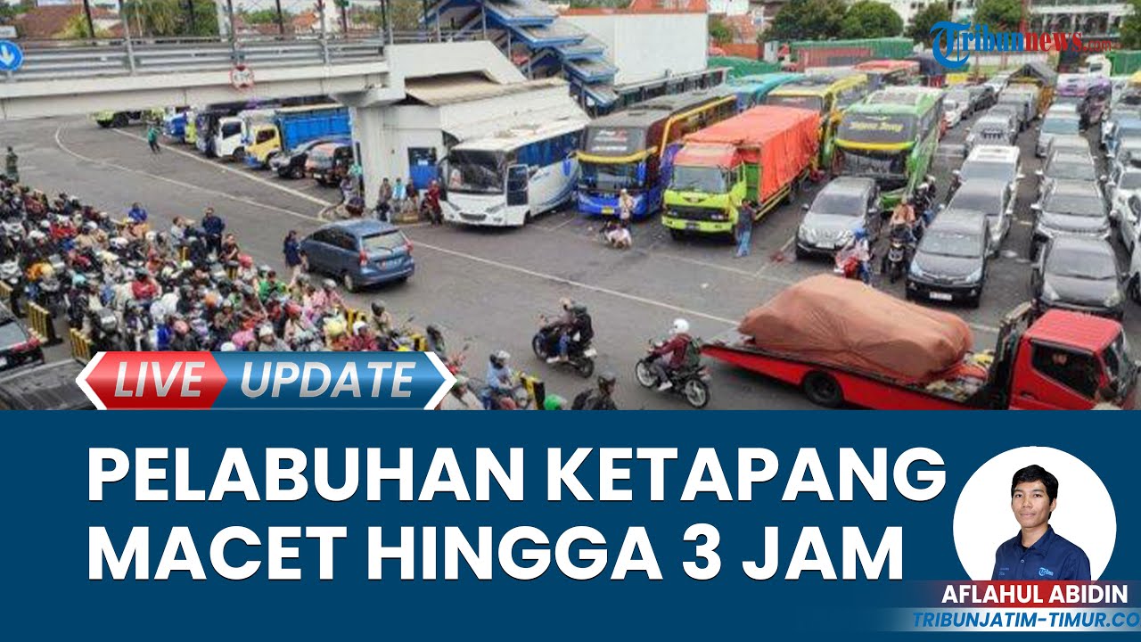 Mobil dan Truk Antre Mengular di Jalur Masuk Pelabuhan Ketapang Selama ...