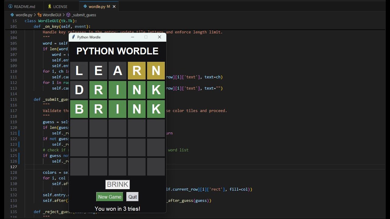 Project | Wordle Clone | Python, Tkinter, OOP