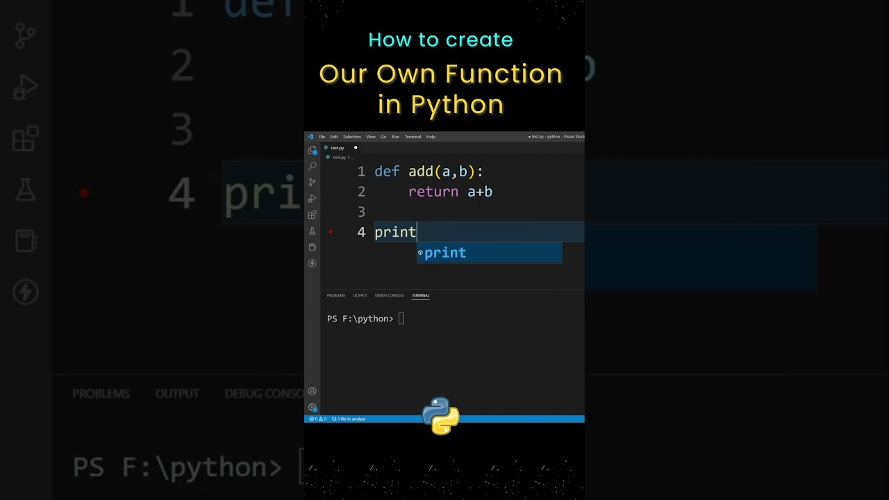 How to Create Our Own Function in Python ? Function in Python | #shorts