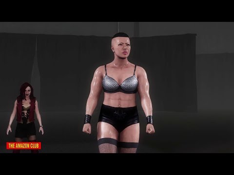 Big and strong heel Jackie B vs jobber Jane Adams - female wrestling at the Amazon Club