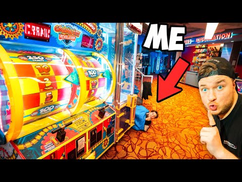 SNEAKING Into Canada's Largest Arcade! (24 Hour OVERNIGHT Challenge)