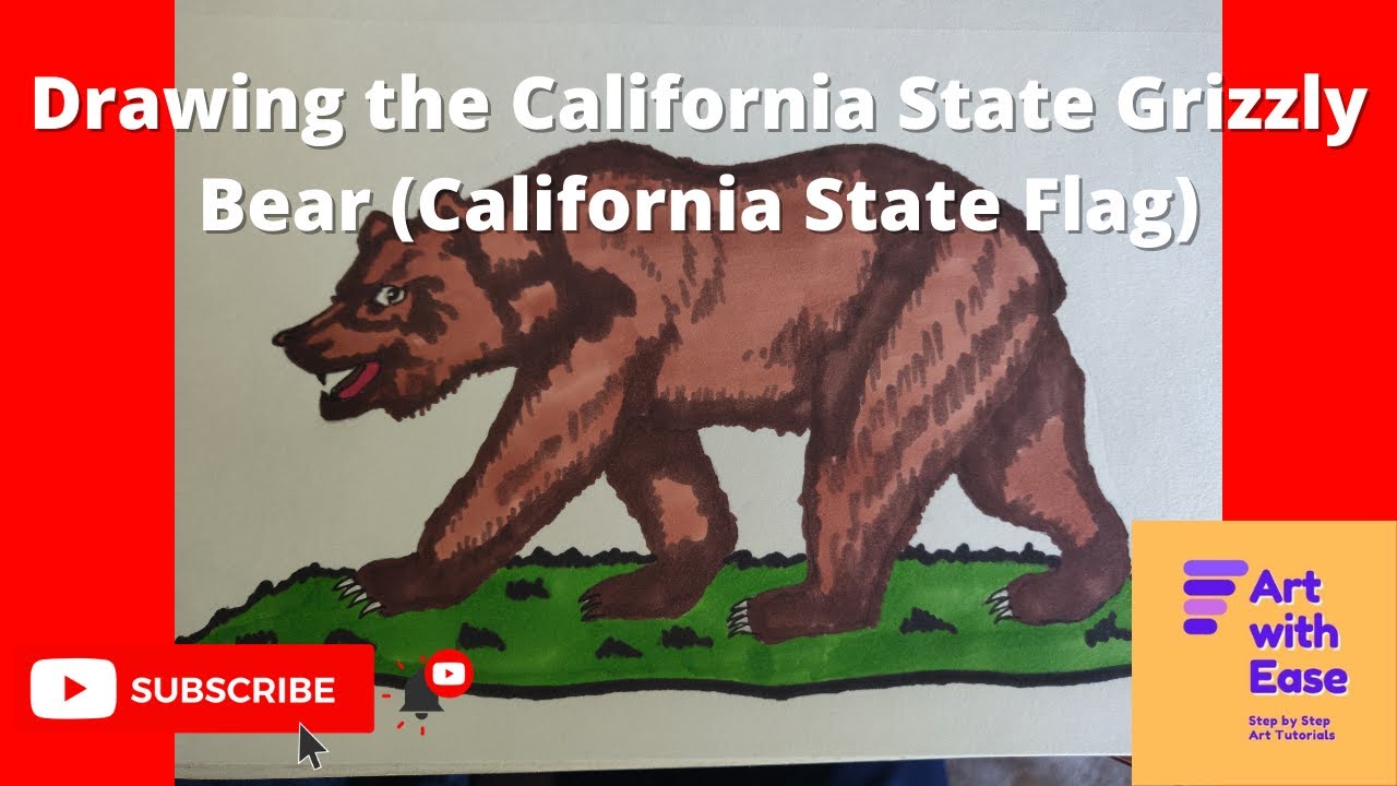 Drawing the California state Grizzly Bear (California state flag)