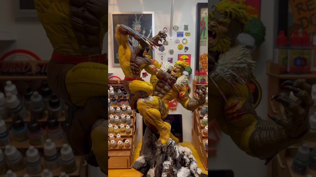 Wolverine VS Sabertooth 3D printed Diorama