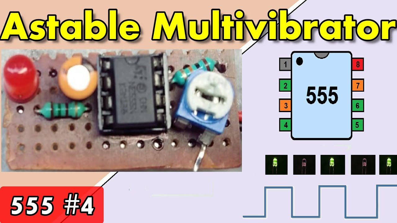 Astable Multivibrator using 555 Timer(Working, Design)