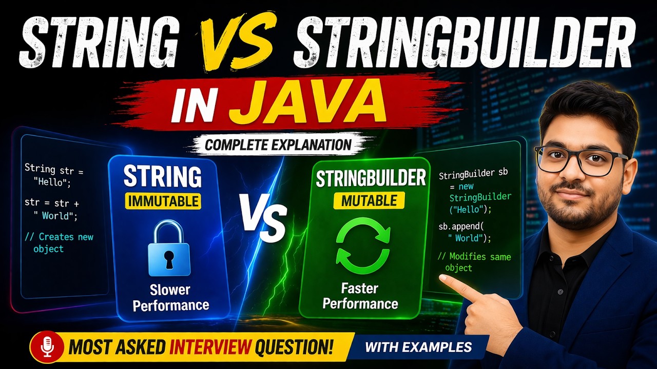 String vs StringBuilder in Java | Most Asked Interview Question