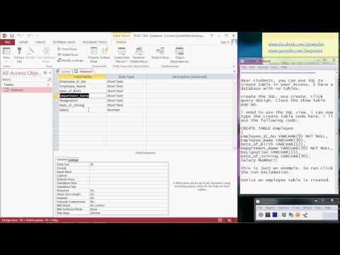 MS Access - SQL - Create Table statement