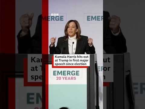 Kamala Harris hits out at President Trump in first major speech since losing US election. #BBCNews