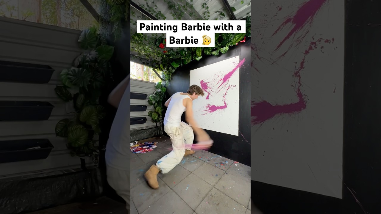 I painted Barbie with a ​⁠@Barbie 👩‍🦳 #margotrobbie #paintings #art #barbie #mattel