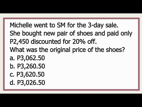 What was the ORIGINAL PRICE of the shoes? [Word Problem]