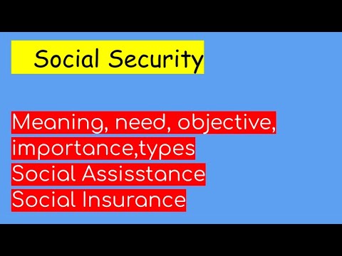 Meaning of Social Security ,types, objective, importance,Social Assistance,Social Insurance