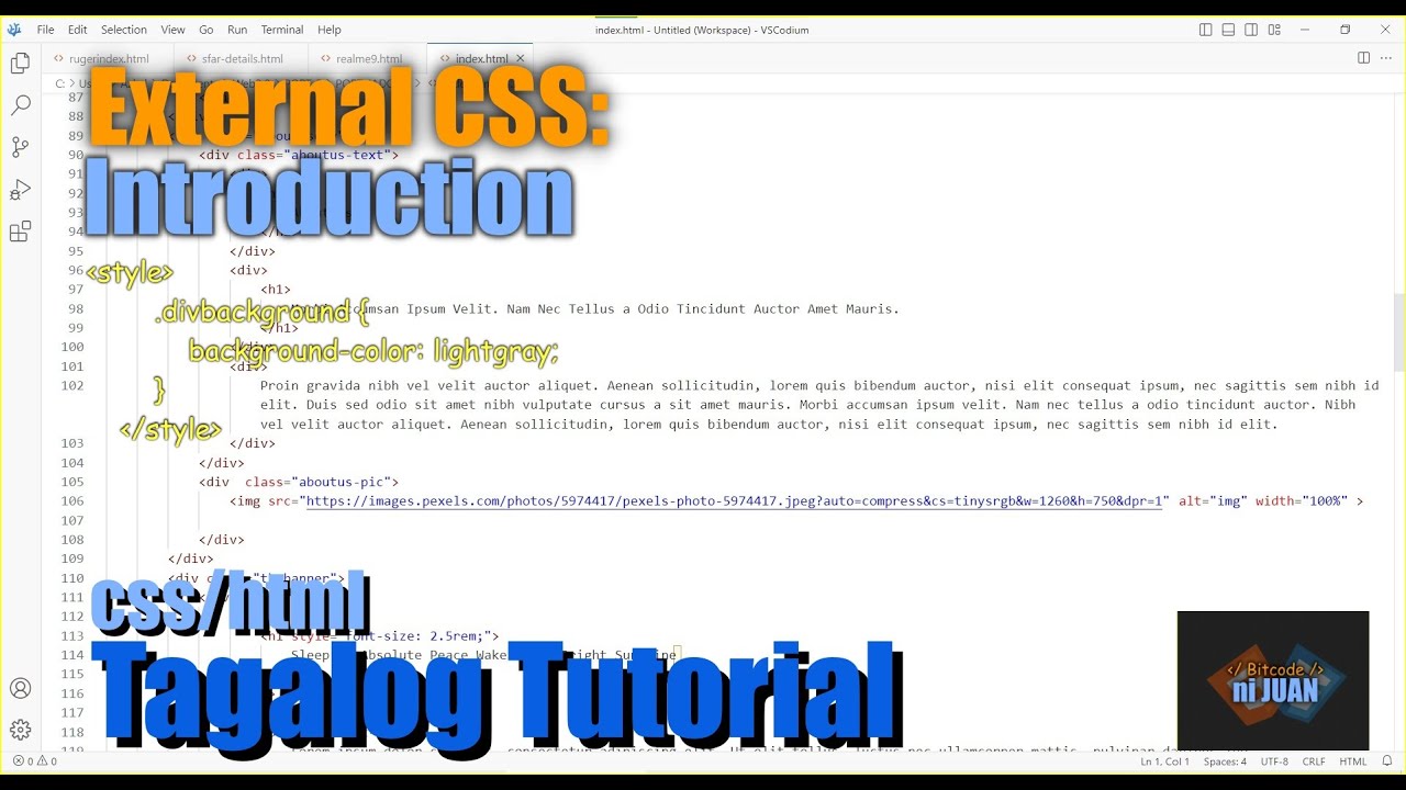 Introduction sa External CSS - CSS/HTML Tutorial (Tagalog)