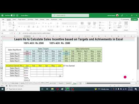 How to Calculate Incentives based on Targets and Achievements in Excel | Sales Incentive Calculation