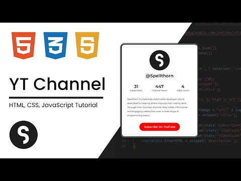 Coding A Stunning YouTube Channel Website with HTML, CSS, JavaScript - No Talking