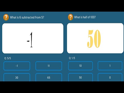 What is 6 subtracted from 5? | What is half of 100? | Quiz With Internet