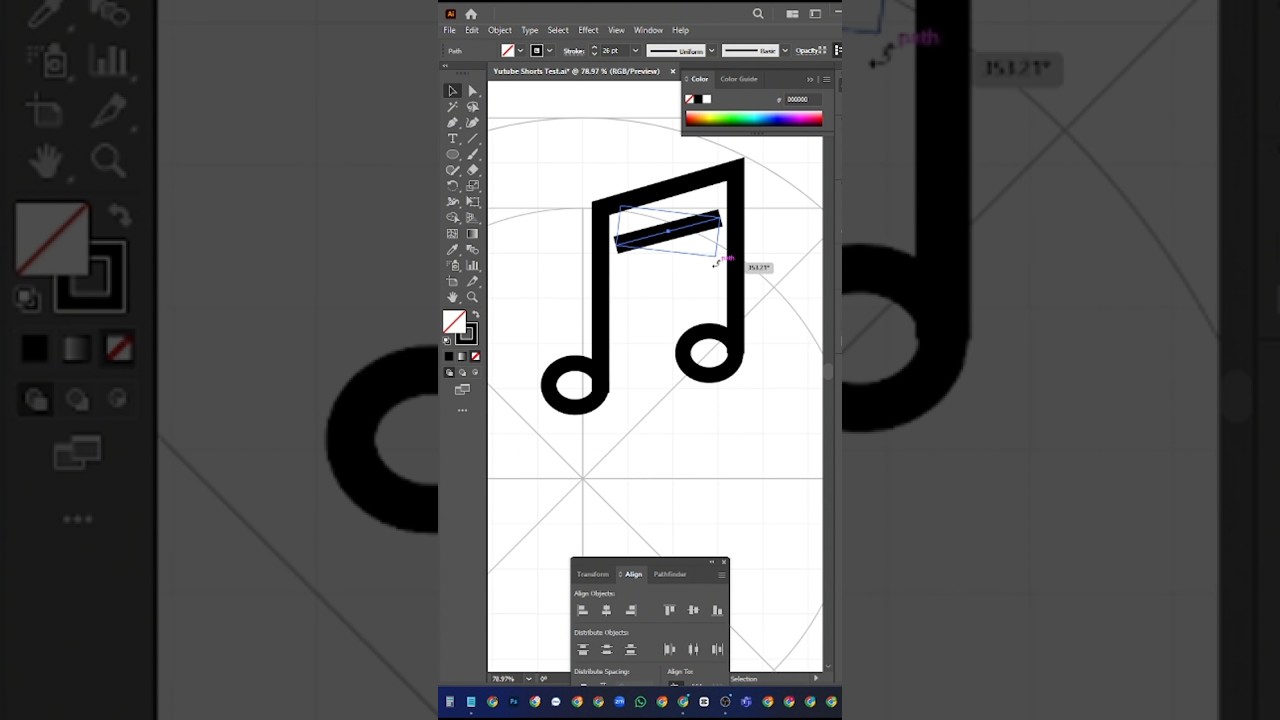 Musical notation outline icon design #icondesign #trending #tutorial #shorts