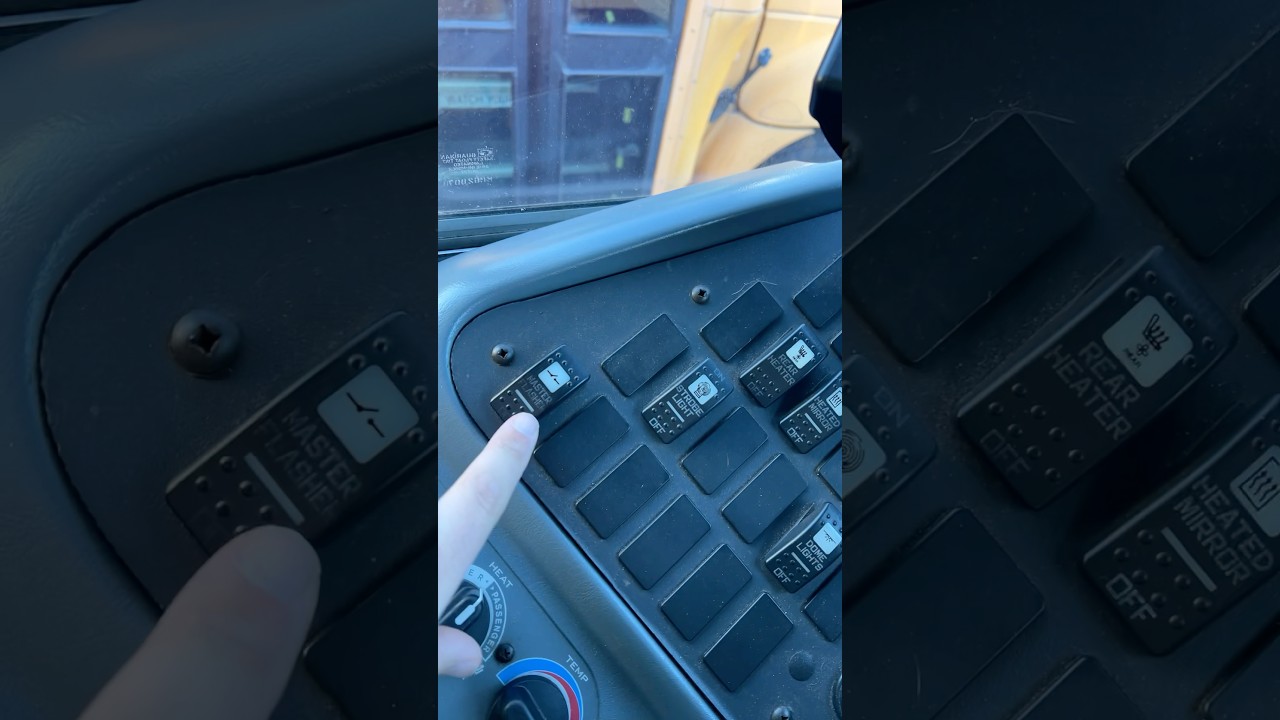 PUSHING EVERY SWITCH ON A SCHOOL BUS!