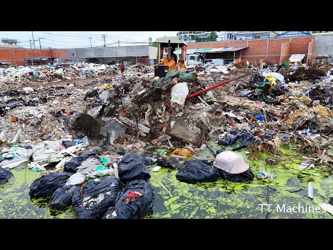 The Best Activity Removal Clearing Trash Into Water Using D31P Komatsu