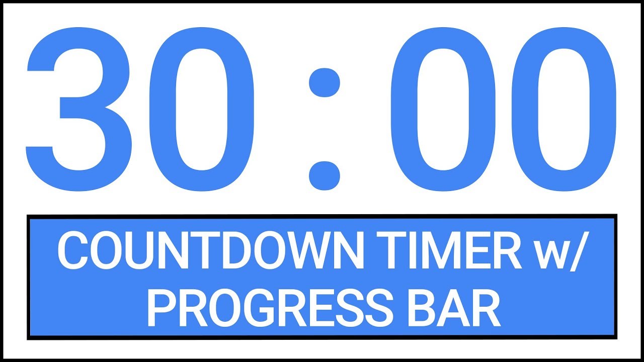 30 min Countdown Timer w/ Progress Bar #Timer #Countdown