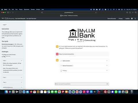 myllmbank.com Walkthrough Flag 1 | AI Security Expert