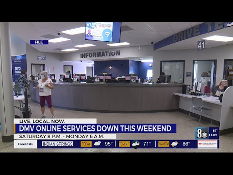 DMV online services down this weekend