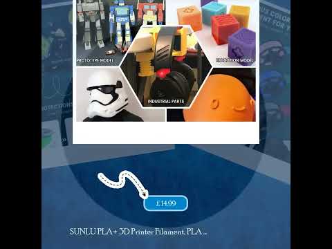 SUNLU PLA+ 3D Printer Filament, PLA Plus Filament 1.75mm, Toughness Enhanced 3D Filament Compatib...