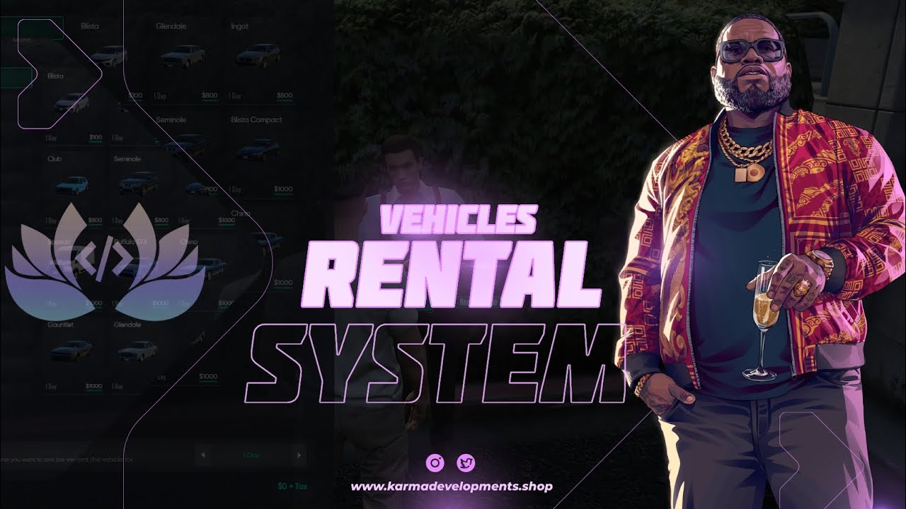 Fivem - Karma Developments Vehicles Rental System [QBCore/ESX]