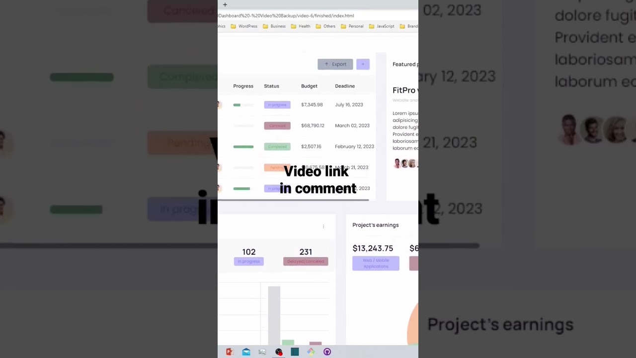 Create a Custom Admin Dashboard UI (Part 1) #webdevelopment #csstutorial #csstutorialforbeginners