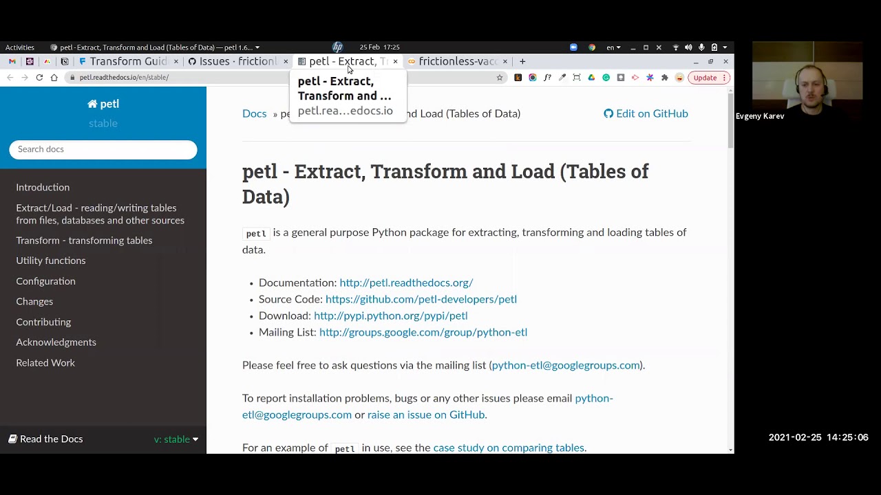 Evgeny Karev's presentation on the new frictionless.py framework