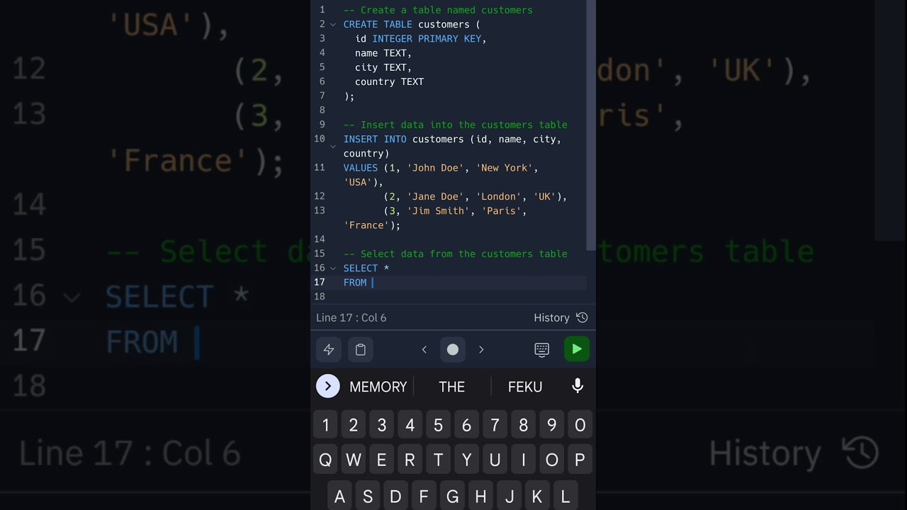 Simple SQL code || Structured Query Language || SQL || RDBMS #programming