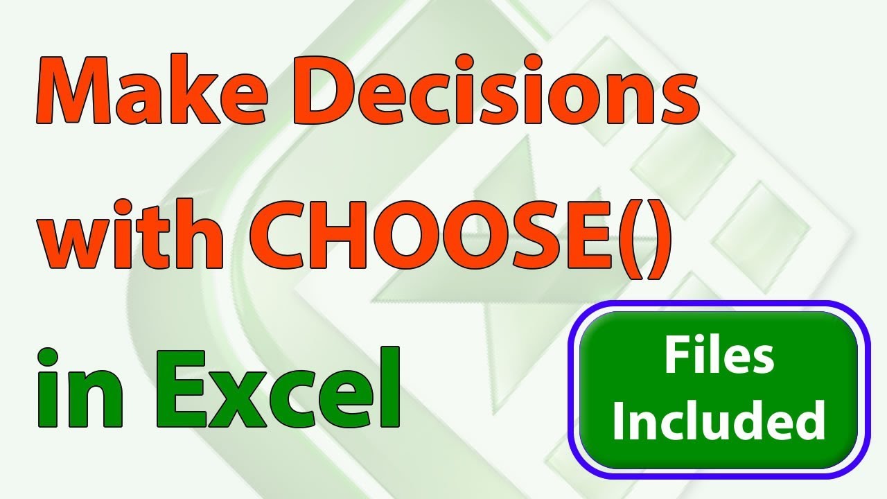 Advanced Decision Making using CHOOSE in #Excel