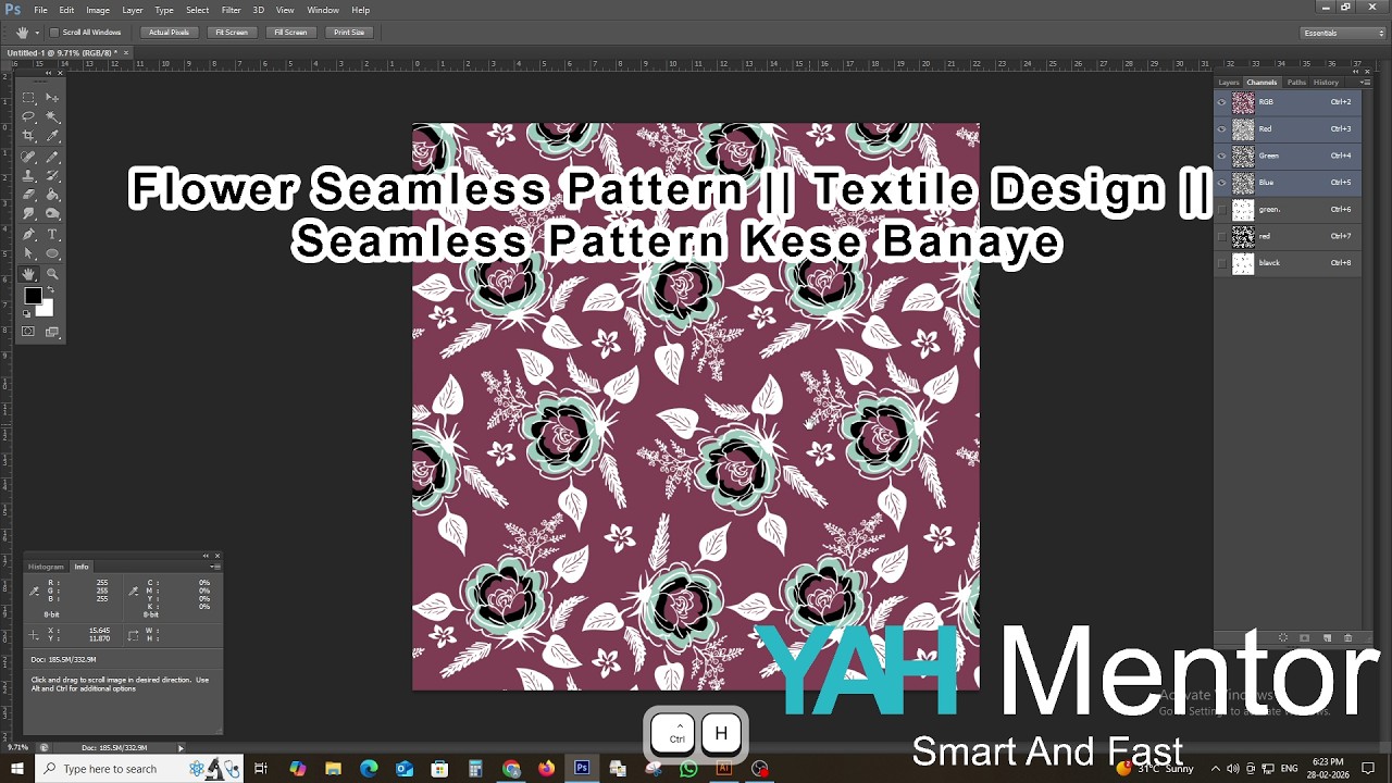 Flower Seamless Pattern  || Textile Design || Seamless Pattern Kese Banaye