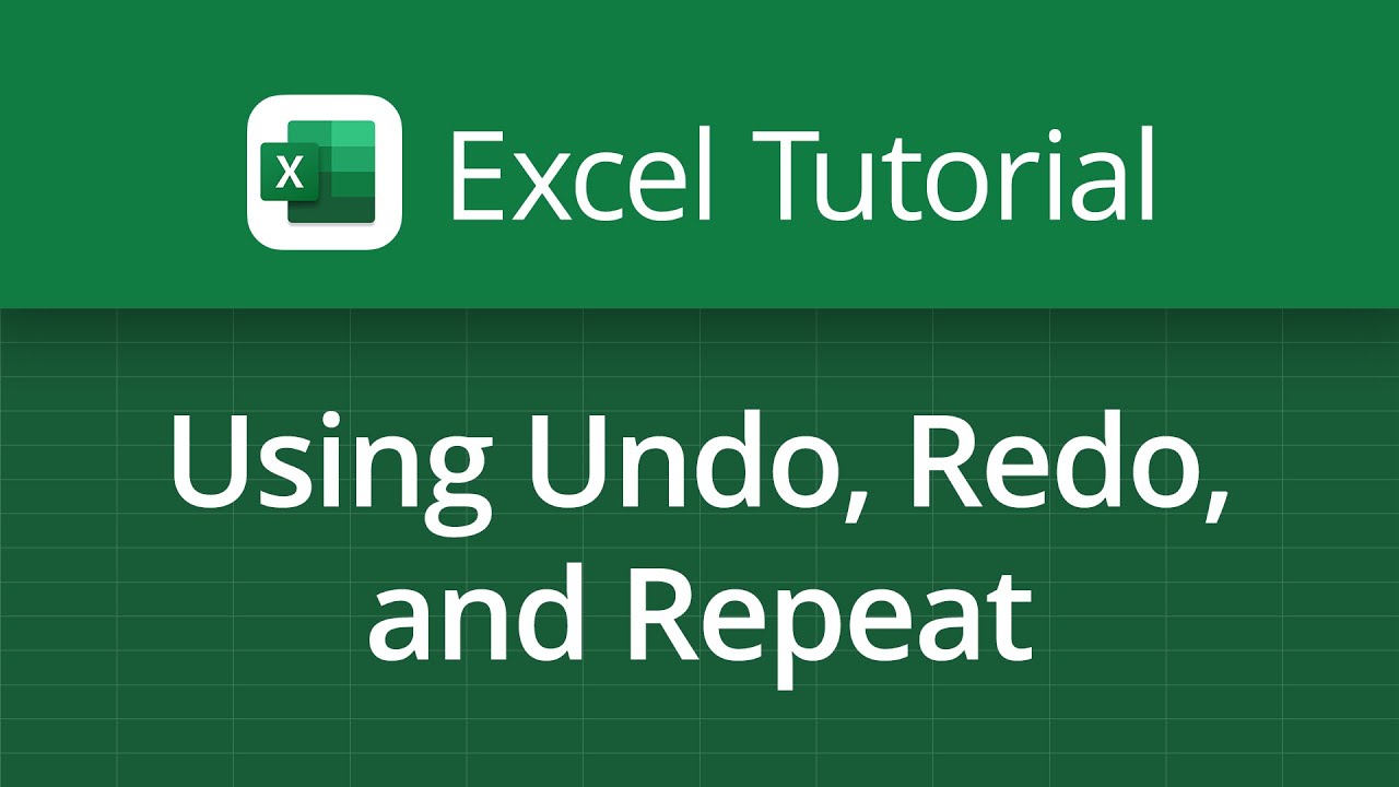 Excel Video Tutorial: Using Undo, Redo, and Repeat